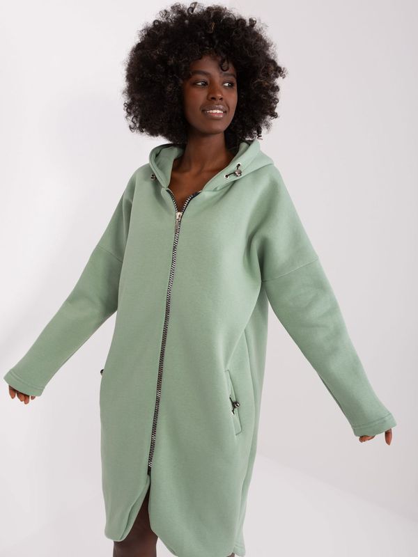 PISTACHIO OVERSIZE ZIP-UP HOODIE