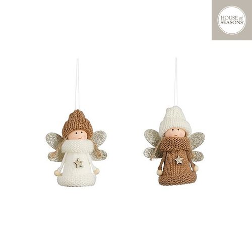 Novogodišnji ukras za jelku Hanging ornament angel 4x9 1148145 - White/Brown - EDL