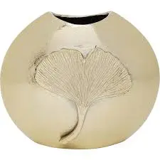 KARE Vaza Ginkgo Leaf, 25cm, Braon