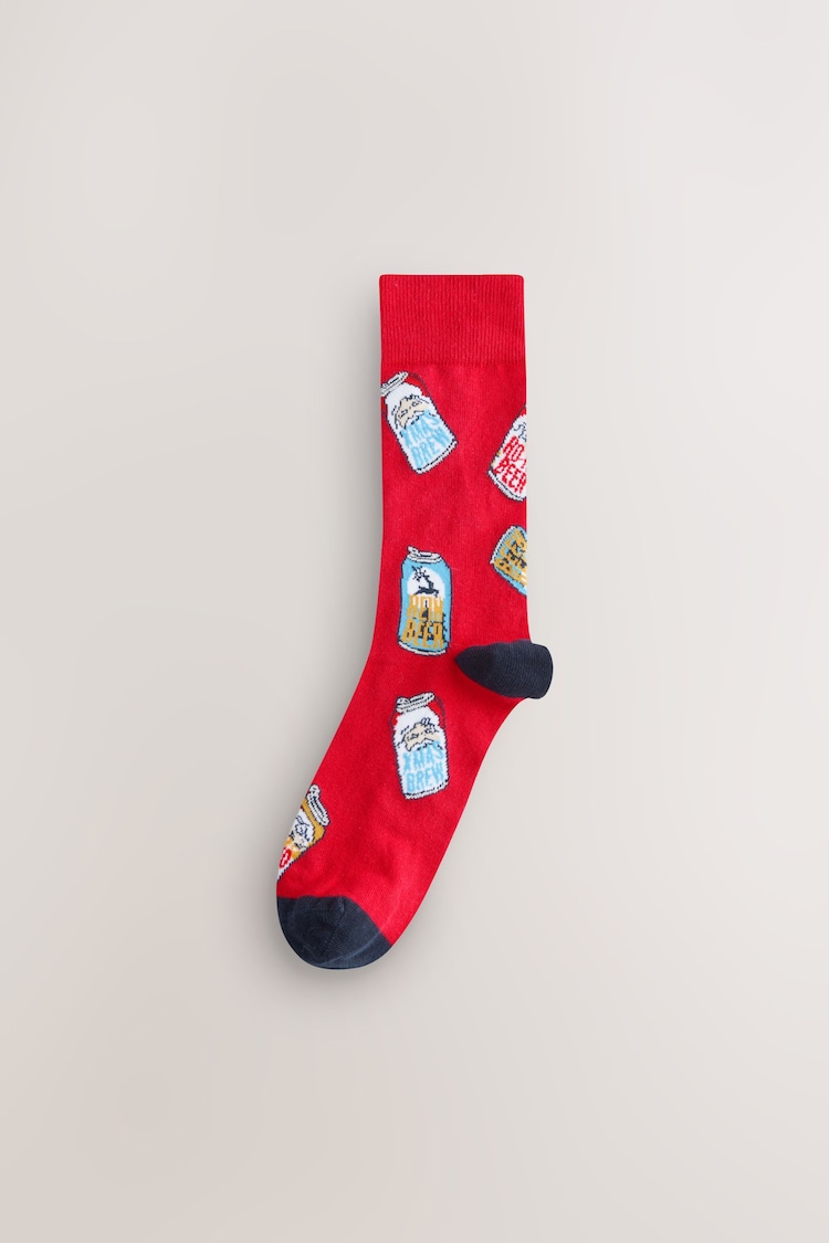 Red/Black Christmas Pattern Socks 2 Pack