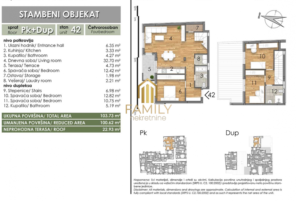 Prodaje se četvorosoban dupleks u izgradnji, 103m², idealan za porodičan život