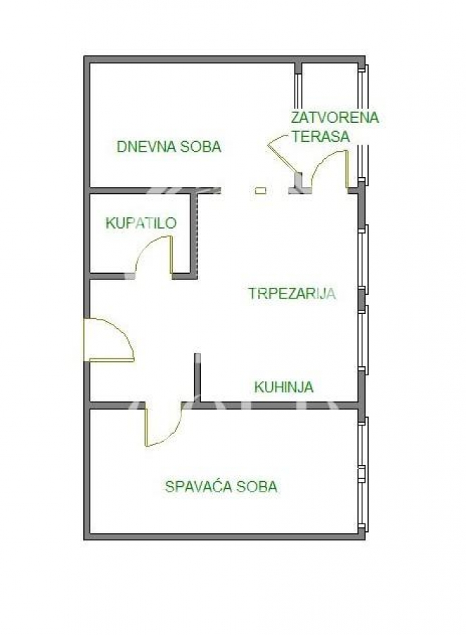 Prodaja stana-Dvosoban, Mogućnost adaptacije tako da ima dve spavaće! 58m2 ID#8441