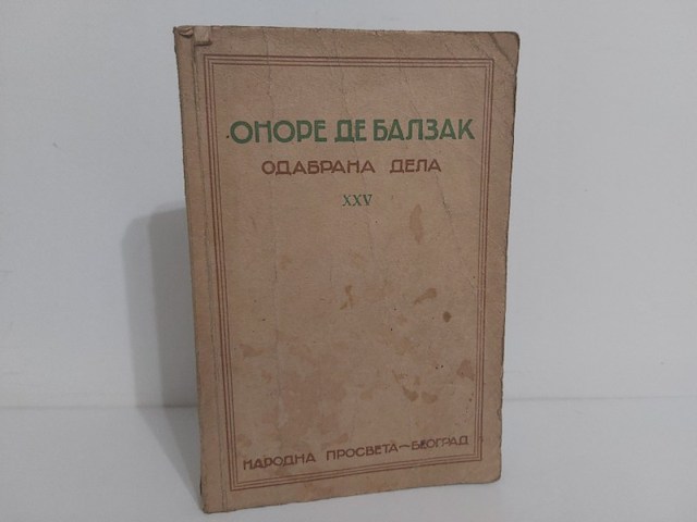 Onode de Balzak odabrana dela 1936 godina