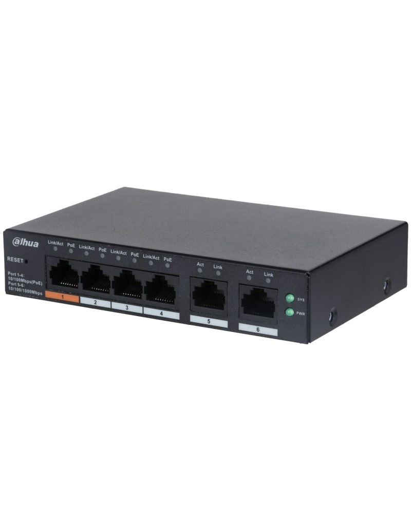 DAHUA CS4006-4ET-60 6-Port Cloud Managed Desktop Switch with 4-Port PoE