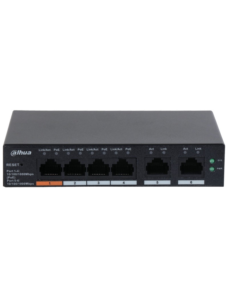 DAHUA CS4006-4GT-60 6-Port Cloud Managed Desktop Gigabit Switch with 4-Port PoE