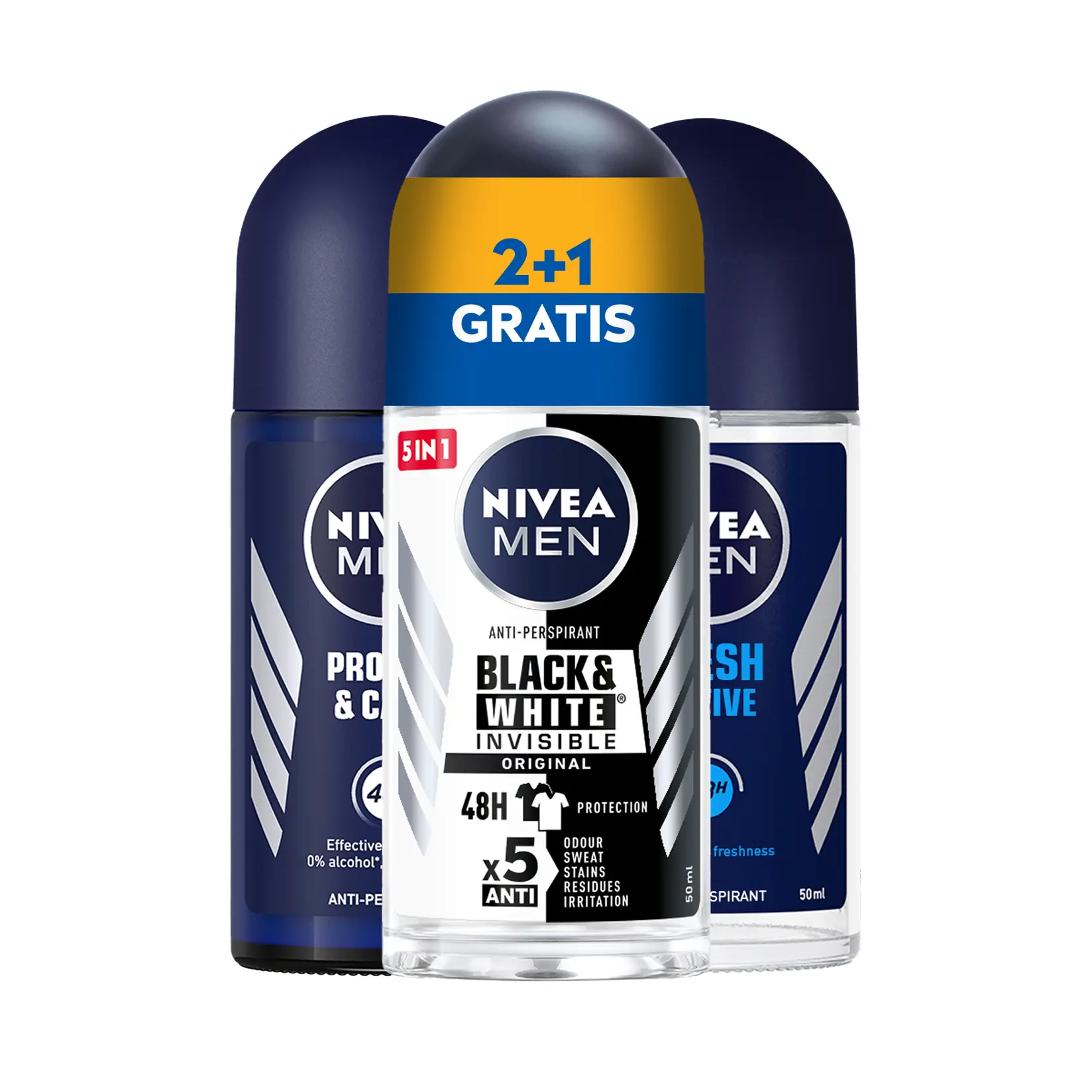 NIVEA Deo roll-on za muškarce, 2+1 gratis