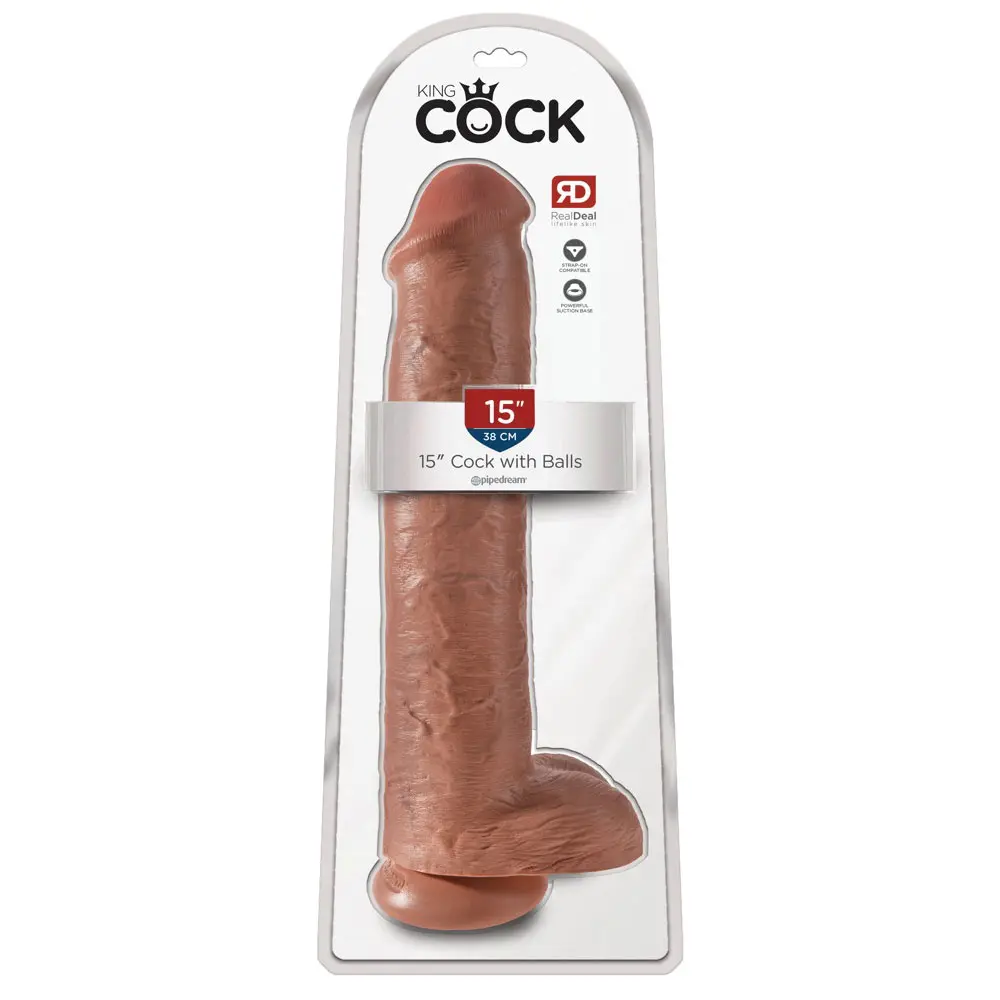 Pipedream King Cock 15" Dildo sa testisima, 33 cm, Boja kože