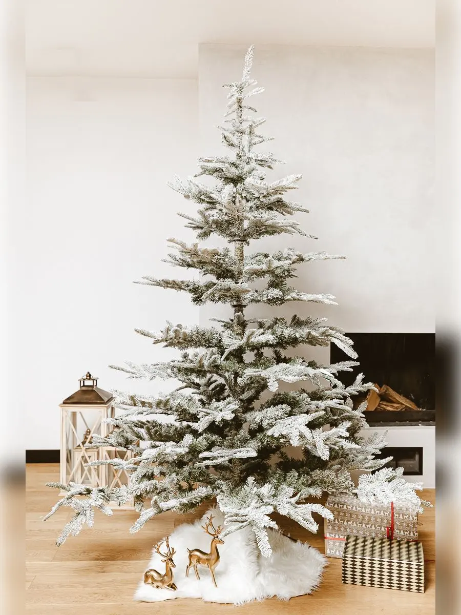 EVERLANDS Novogodišnja jelka SNOWY SILVER FIR 240 cm, Zeleno- bela