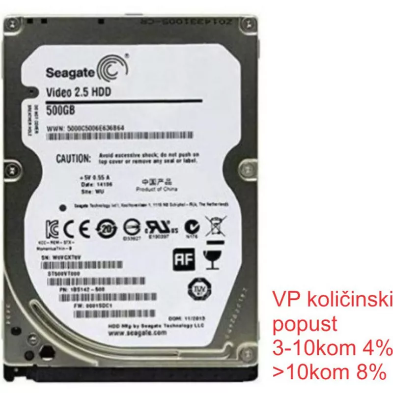 HDD 2.5 ** 500GB ST500VT000 SEAGATE 16MB 5400RPM SATA3 7mm