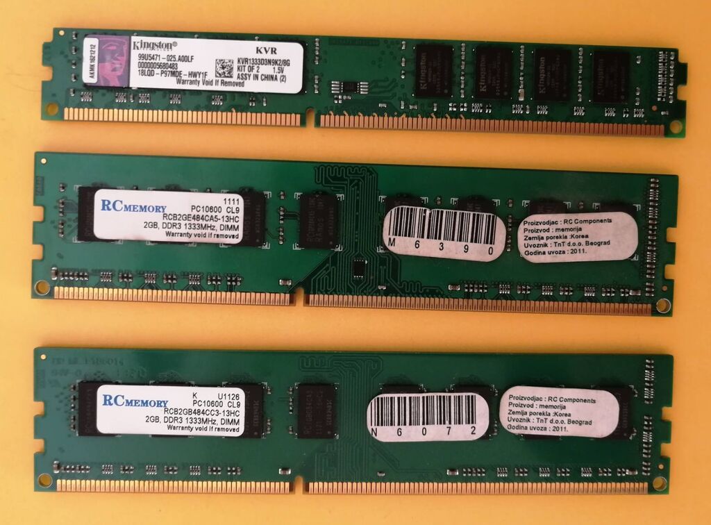 DDR3 RAM memorije (2GB i 4GB) 1333MHz DDR3 RAM memorije za desktop