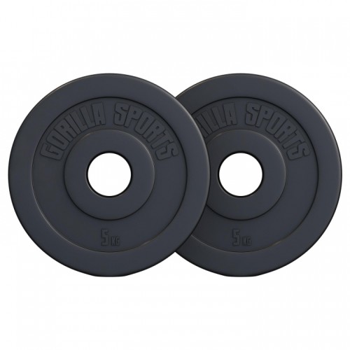 Set plastičnih olimpijskih tegova 10 kg (2 x 5 kg)