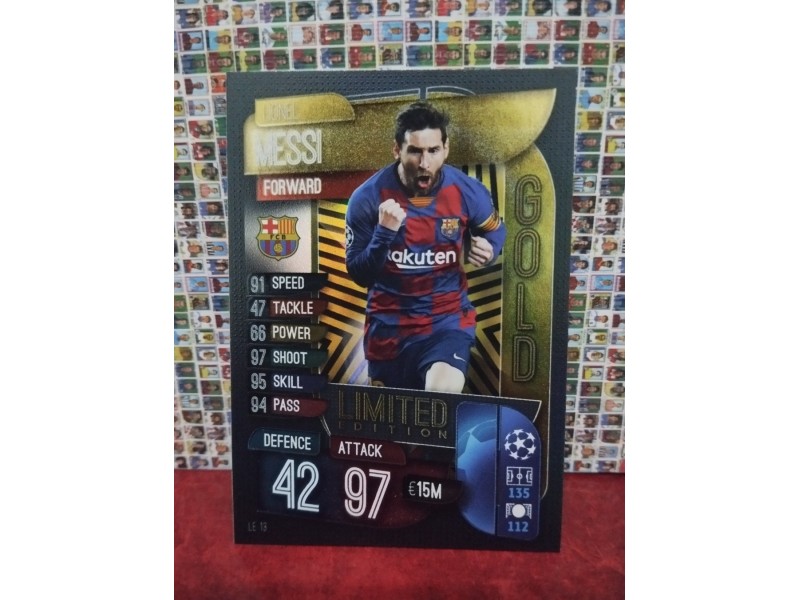 TOPPS Match Attax CL 2019-20 MESSI LE 13 GOLD LIMITED