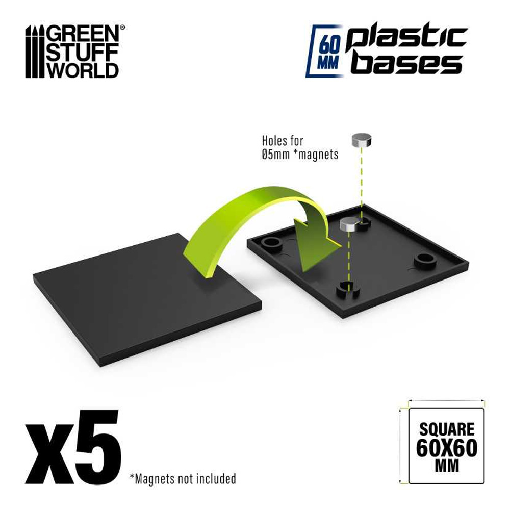 Plastic Square Base 60mm - PACKx5