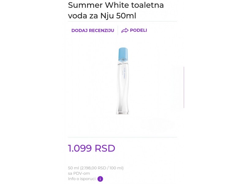 Avon Summer White toaletna voda-novo*akcija