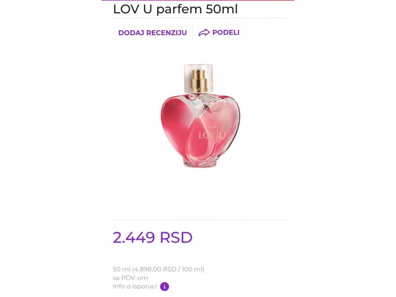 Avon Lov U parfem ( 50ml ) -novo*akcija