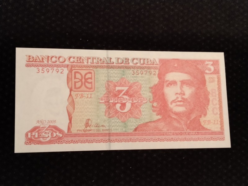 3 pezosa 2005 kuba UNC