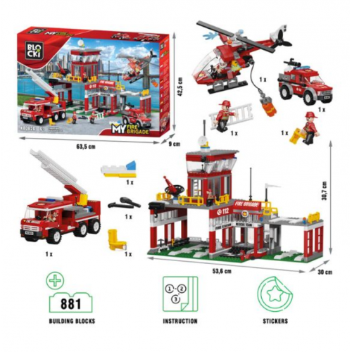 Kocke blocki vatrogasna stanica sa dodacima 881pcs