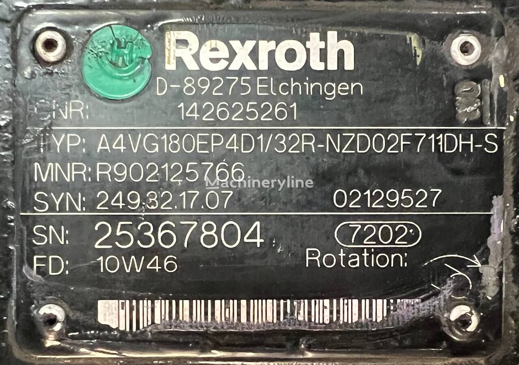 Rexroth A4VG180EP4D1 / 32R - NZD02F711DH - S (R902125766, 142625261) hidraulična pumpa za Terex machines