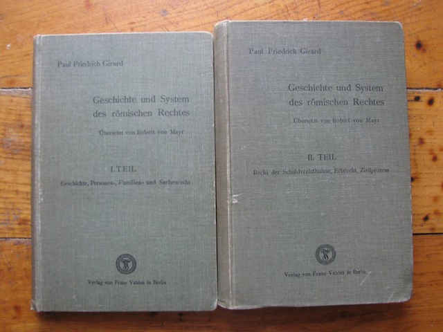 PAUL FRIEDRICH GIRARD-GESCHICHTE UND SYSTEM DES ROMISCH