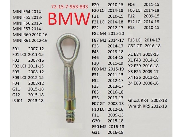 Kuka-alka-šraf za slepanje-vucu vozila BMW serija 3,5