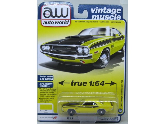 1:64 auto world dodge challenger `70 T/A