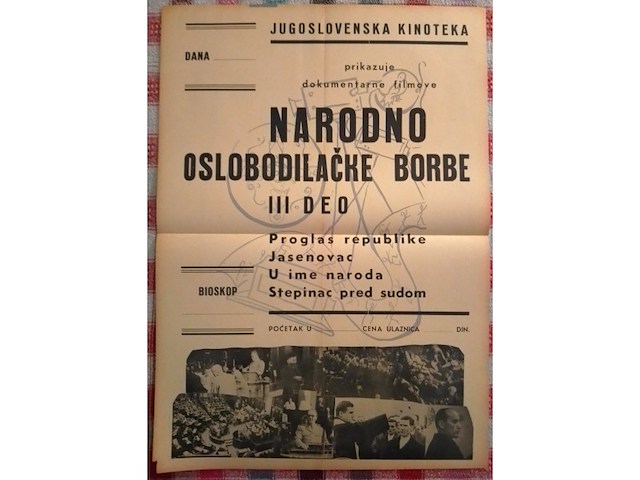 plakat NARODNO OSLOBODILAČKE BORBE III deo