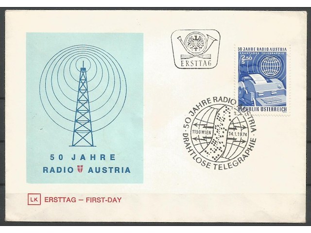 Austrija,50 god radio Austrija 1974.,FDC