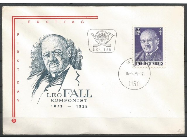 Austrija,50 god smrti-L.Fall 1975.,FDC