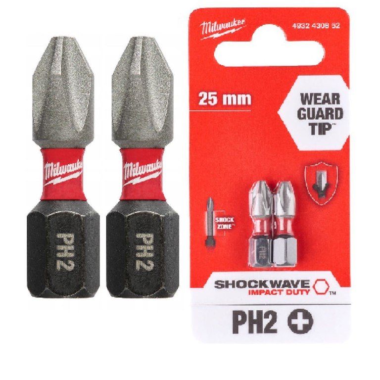 Milwaukee bit nastavak Shockwave PH2 25mm-2kom