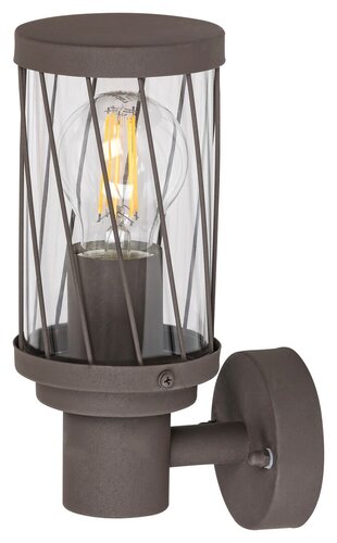 Budapest spoljna zidna lampa E27 40W metal plastika braon H24cm IP44