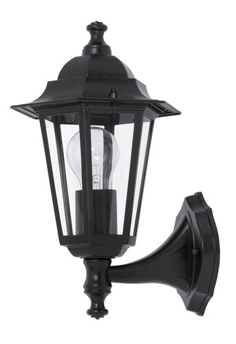 Velence spoljna zidna lampa E27 60W metal staklo crna H35cm IP43