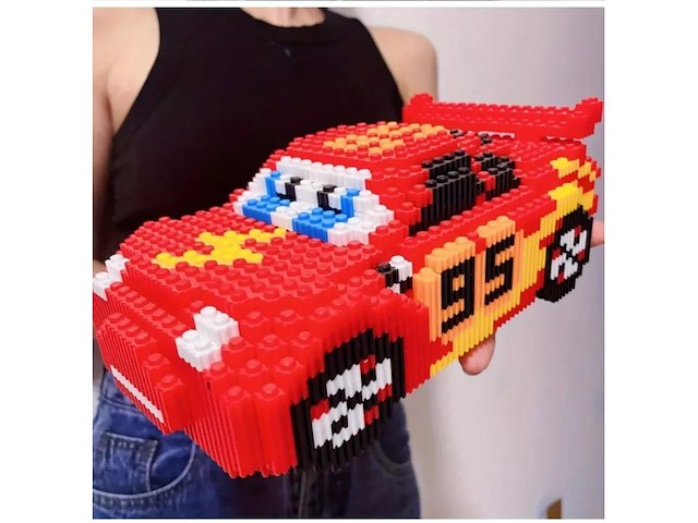 Lightning McQueen auto 3D kao Lego kockice slagalica