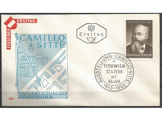 Austrija,125 god rođenja-C.Sitte 1968.,FDC