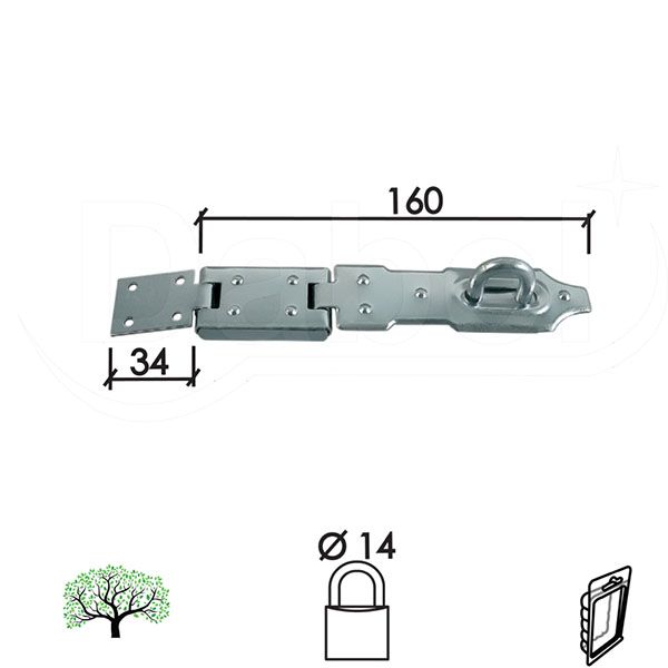 Reza za katanac 101 ZnB 160/34/fi14mm DSP