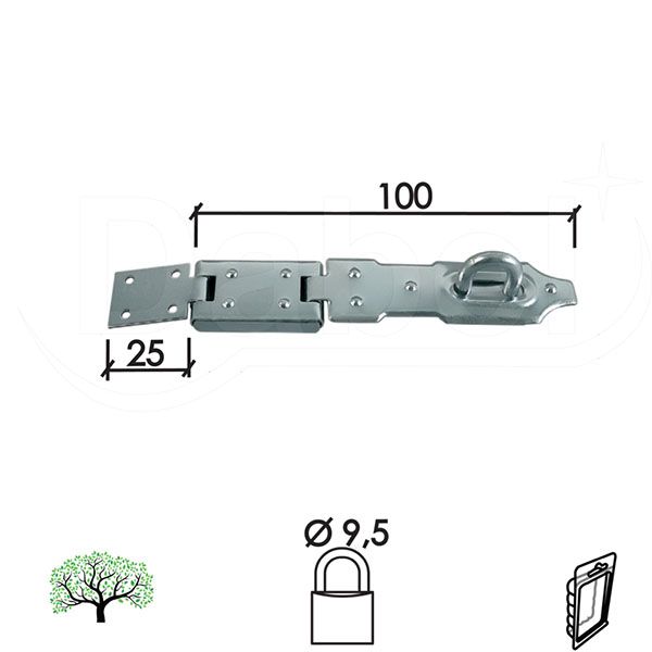 Reza za katanac 101 ZnB 100/25/fi9,5mm DSP