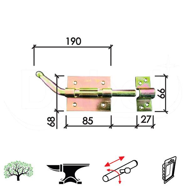 Reza za vrata 320 ZnŽ 190/85x68/27x66mm DSP