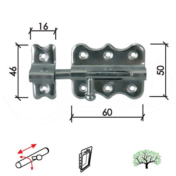 Reza za vrata 384 Nikl 60x50/16x46mm DSP