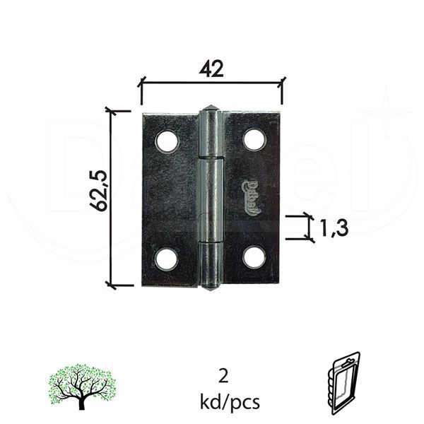 Šarka brodska za vrata SP9003 ZnB 62,5x42x1,3mm (2kom) DP1