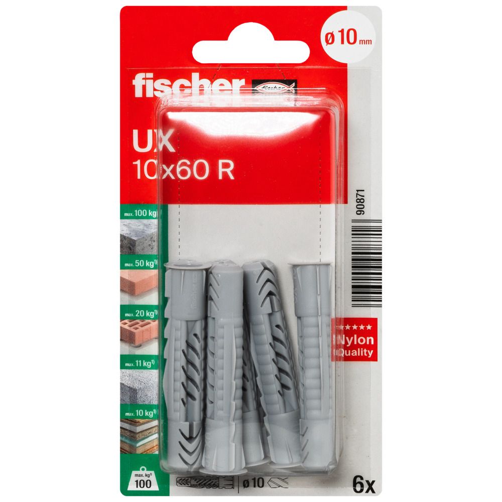 Fischer univerzalna tipla UX 10x60 R sa kragnom