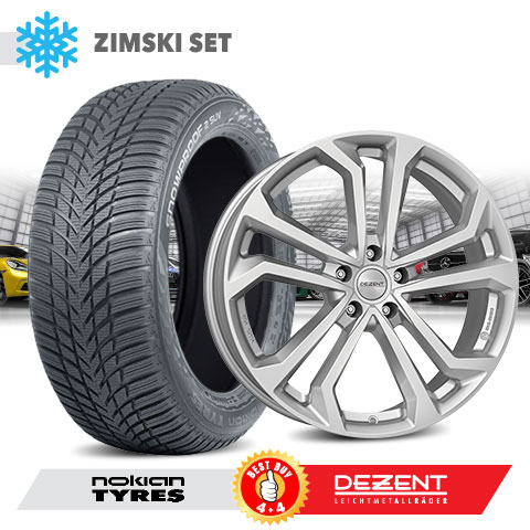 235/55 R18 SET Z NOKIAN + DEZENT TA SIL 5/108 + TPMS