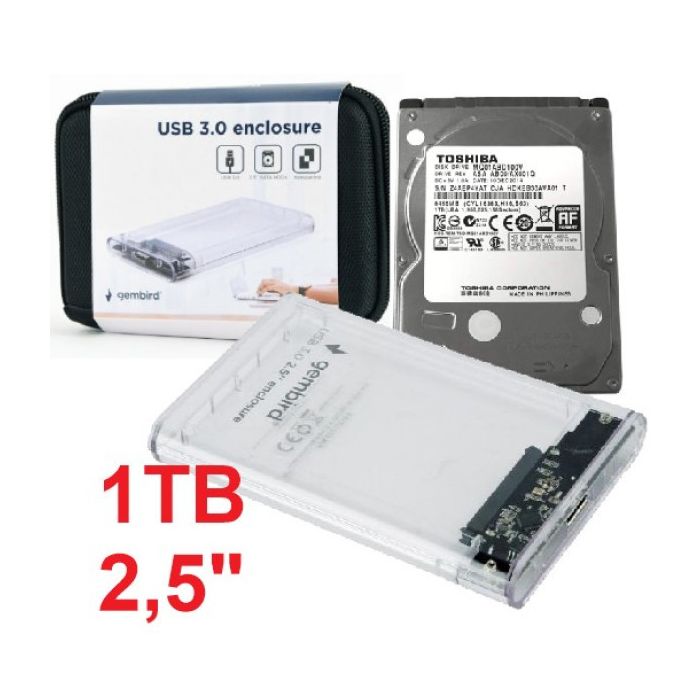 HDD 2.5 * 1TB SET USB 3.0 SATA eksterno kuciste + 1TB MQ01ABD100V TOSHIBA EE2-U3S9-6 (3899)