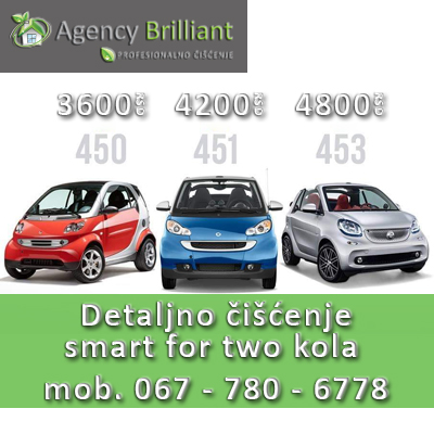 Detaljno čišćenje smart for two kola 3600, 4200, 4800 rsd