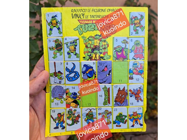 TMNT Nindža Kornjače Album Žvaka Yu period RARE