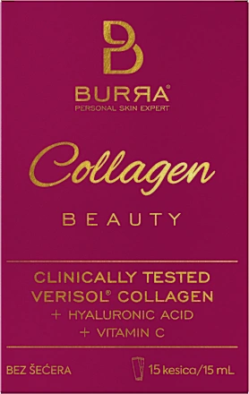 BURRACollagen BEAUTY oralni rastvor: tečni kolagen + hijaluronska kiselina + vitamin C, 15 komDodatak ishrani