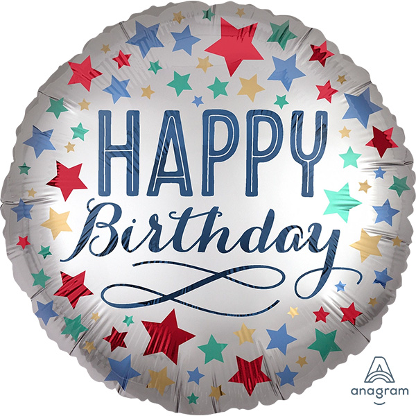 3906501
18″ Foil Happy Birthday Satin With Stars