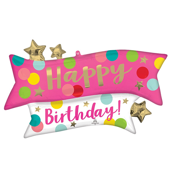 4633901
Large Shape Happy Birtdhay Pink Confetti