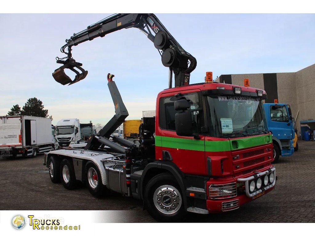 Scania P124-420 + HIAB 166 + 8X2 + HOOK + REMOTE + RETARDER kamion rol kiper