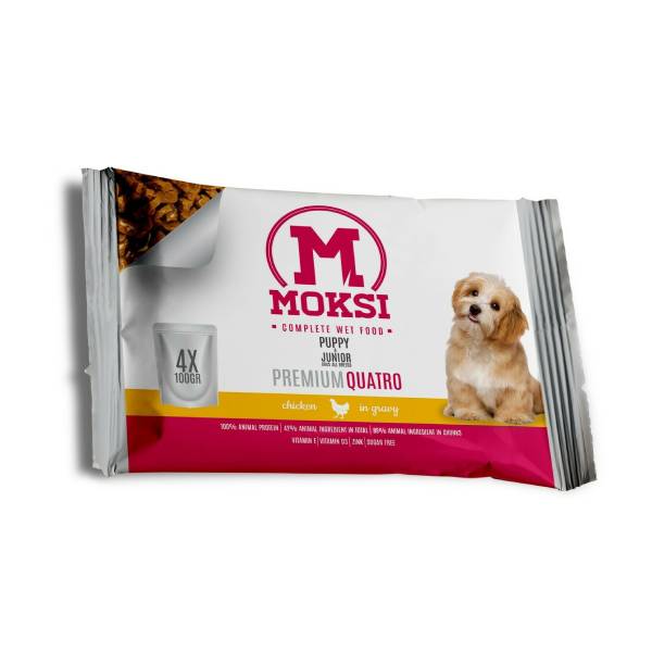 Moksi sos za pse, puppy/junior 4x100g – piletina