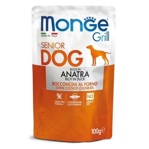 MONGE DOG Senior GRILL SOS pačetina 100g