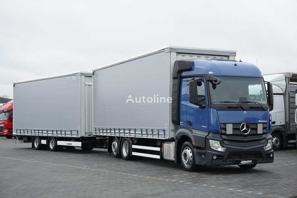 Mercedes-Benz ACTROS / 2536 / ACC / E 6 / MP 5 / ZESTAW PRZESTRZENNY 120 m3 kamion sa klizna zavesa cerada + prikolica sa kliznom ceradom